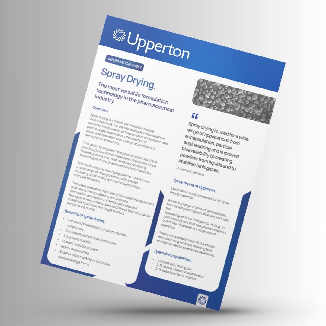 Pharmaceutical Spray Drying Fact Sheet - Upperton Pharma Solutions
